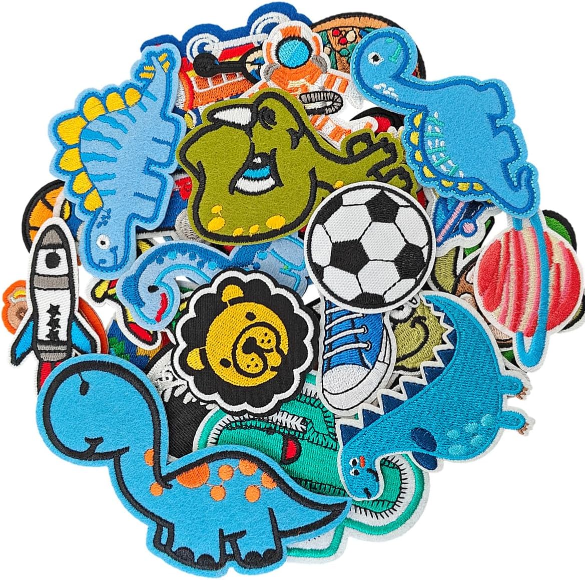 Amazon.com: Harsgs 30pcs Iron on Patches for Boys, Embroidered Sew On ...