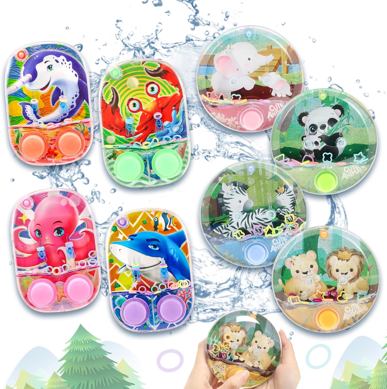 Amazon.com: SevenQ Water Games for Kids Handheld, 8 Pack Water Ring ...