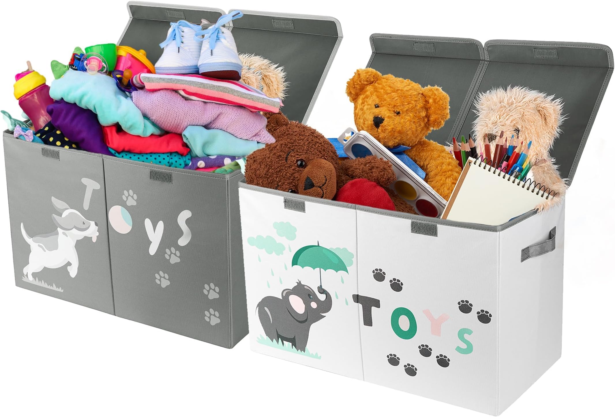 Amazon.com: Hula Home Large Toy Box (2pc) - Lightweight Collapsible ...