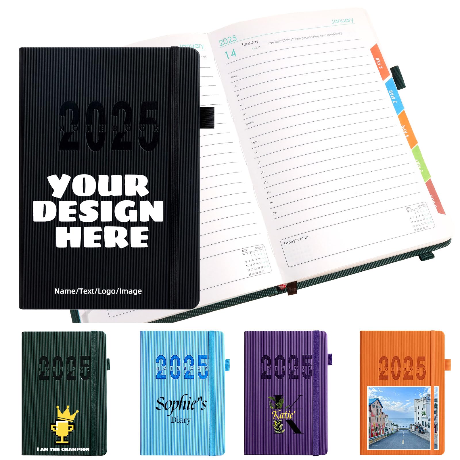 Amazon.com : Customizable Planner 2025 Engrave Cover Name/Logo/Image ...