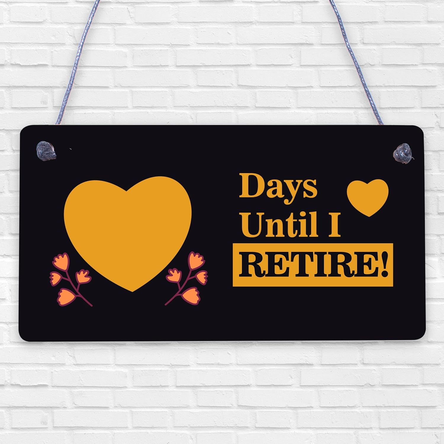 Days Until I Retire Chalkboard Countdown Hanging Plaque Retirement Gift ...