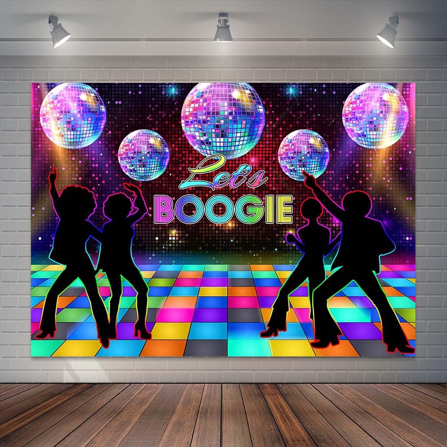 Amazon.com : Joliaco Let's Boogie Birthday Backdrop Retro Music Disco ...