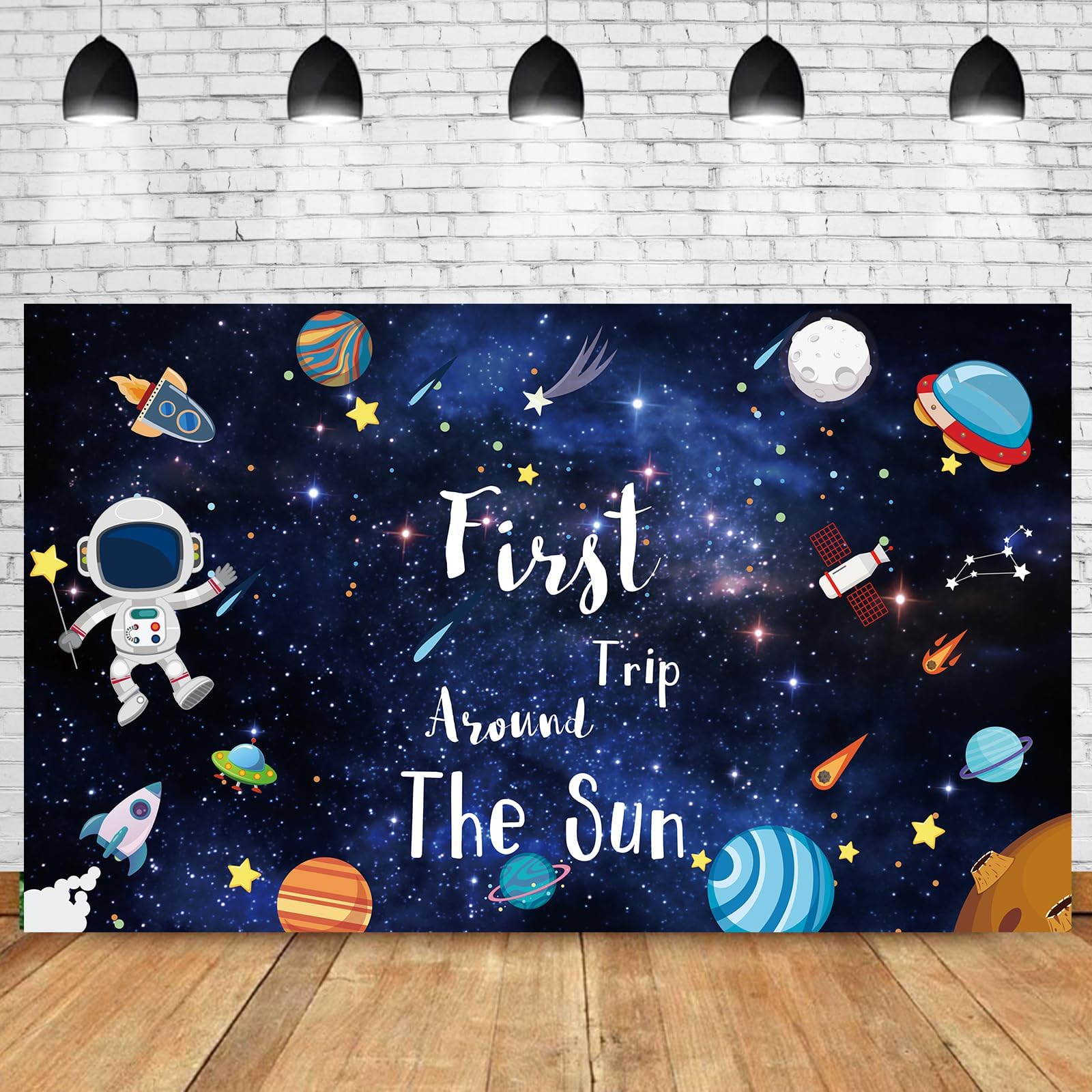 Amazon.com : Avezano First Trip Around The Sun Birthday Backdrop Outer ...