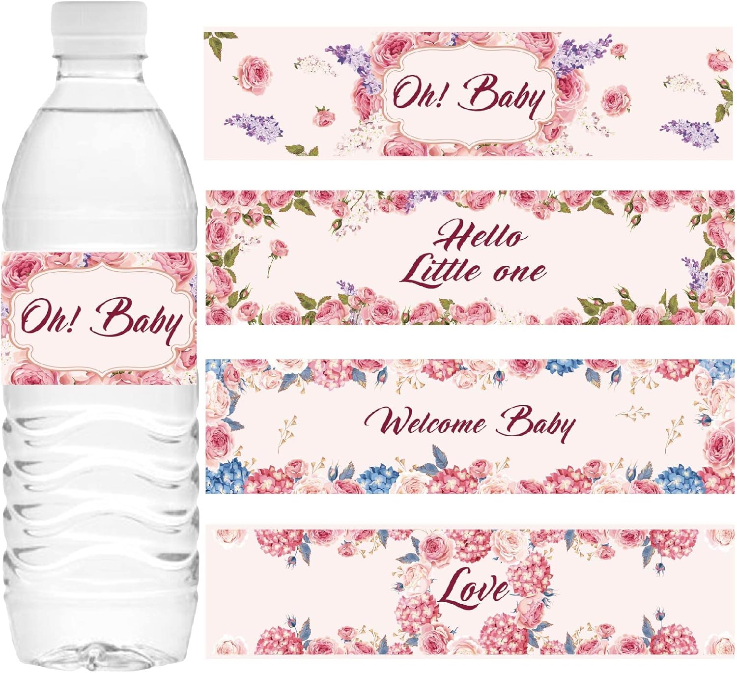 CREATCABIN 100 Pcs 4 Styles Étanche Baby Shower Bouteille D'Eau ...