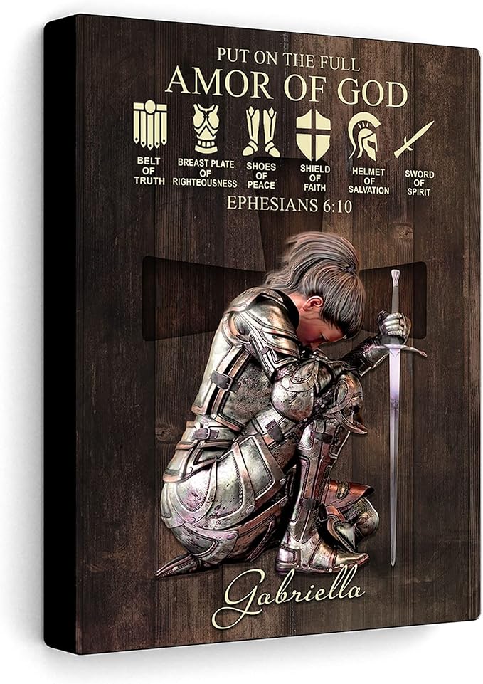 Amazon.com: NGVCORP Personalized Armor of God Poster Woman Warrior of ...