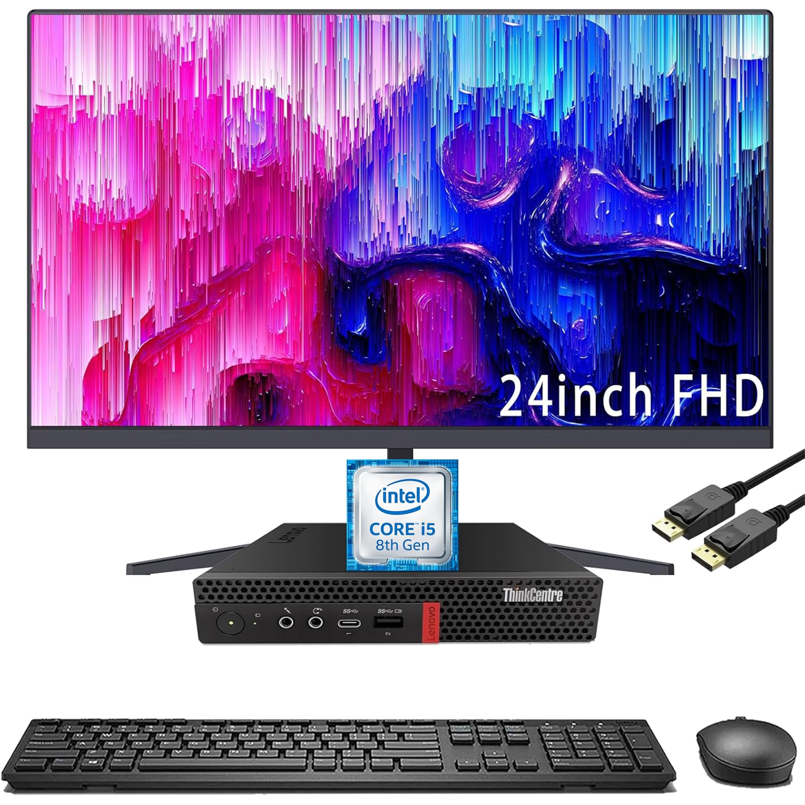 Amazon.com: Lenovo ThinkCentre M720q Mini Desktop Computer PC with 24 ...