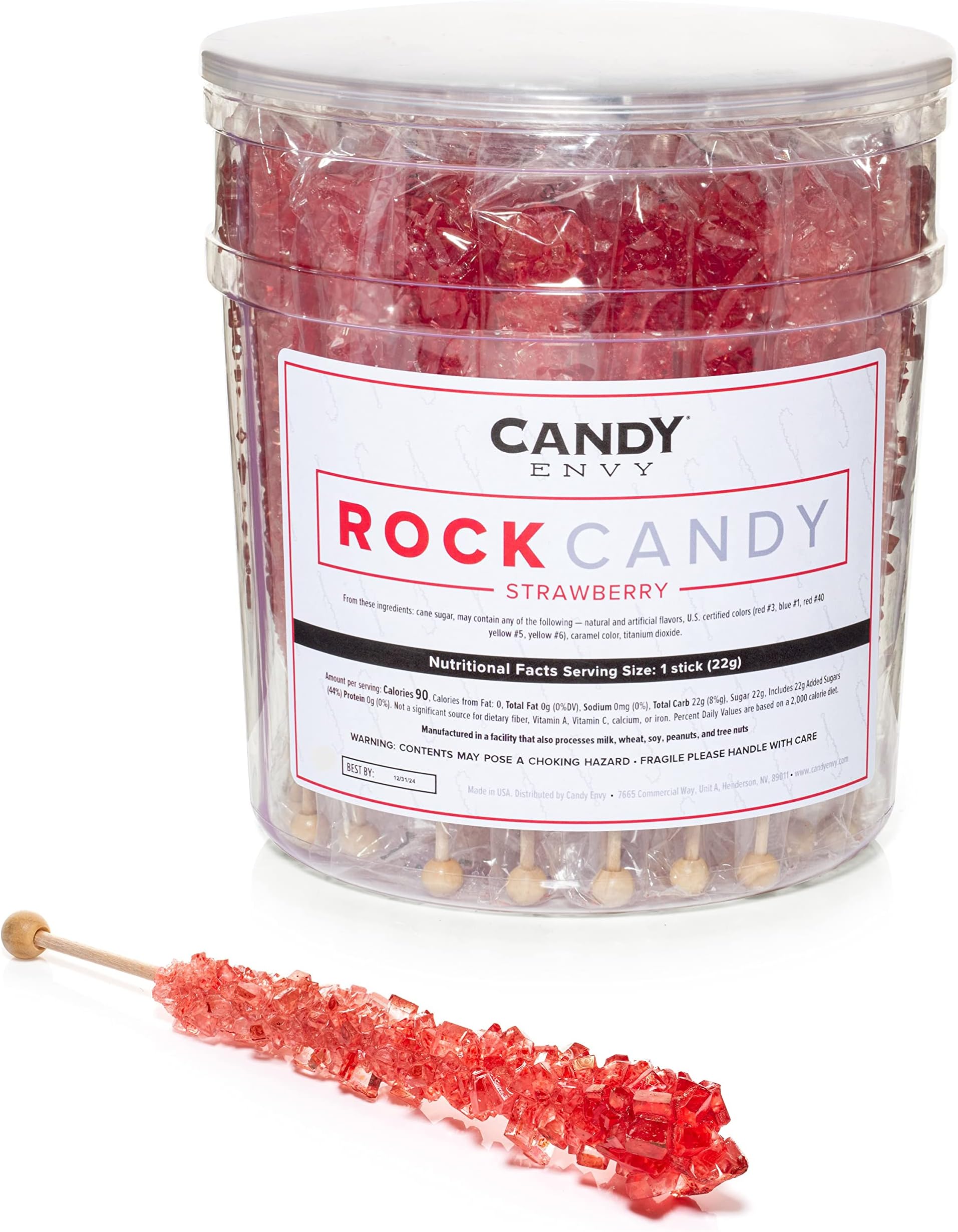 Amazon.com: Candy Envy Black and White Rock Candy Crystal Sticks - 24 ...