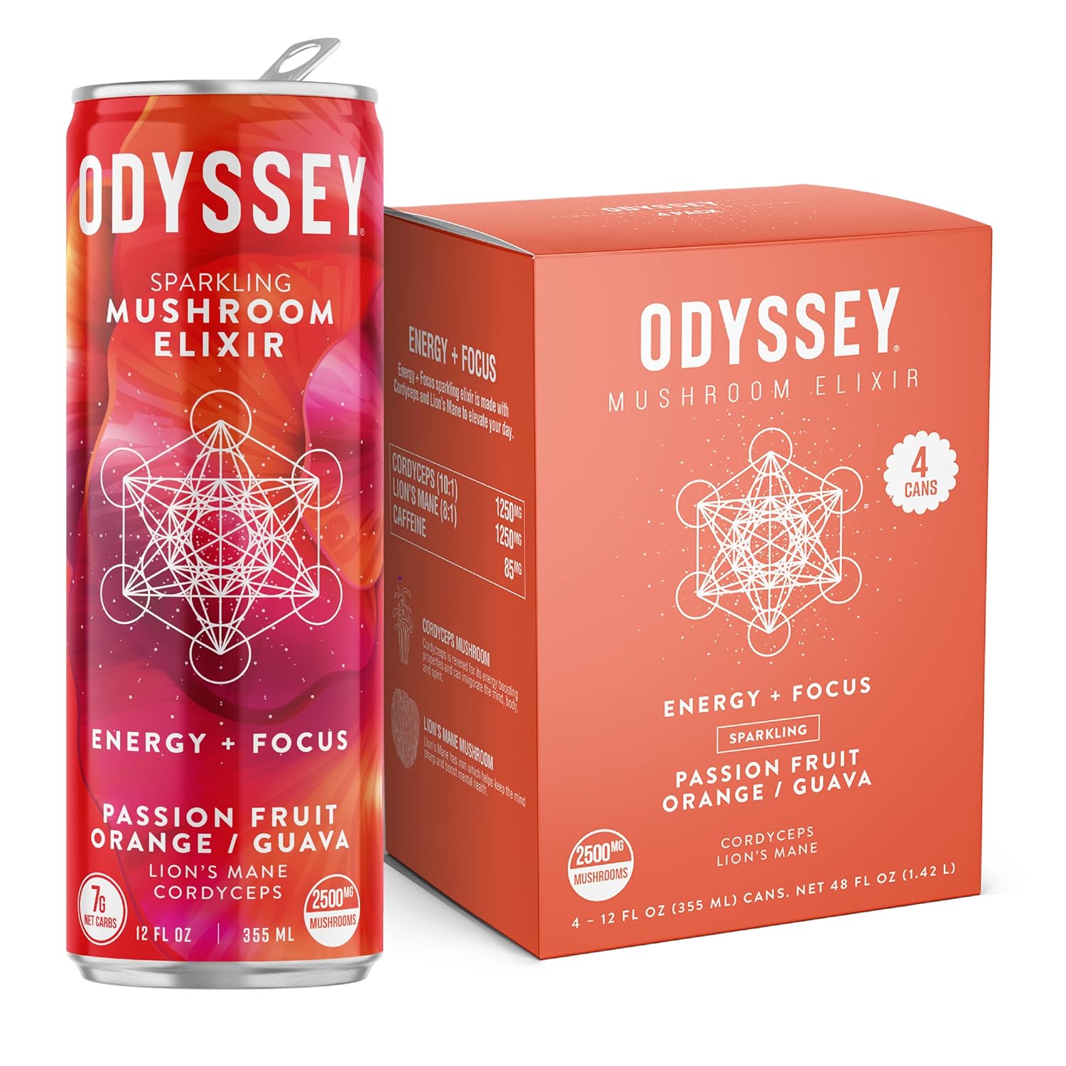 Amazon.com : ODYSSEY ELIXIR Energy and Focus Sparkling Mushroom Drink ...