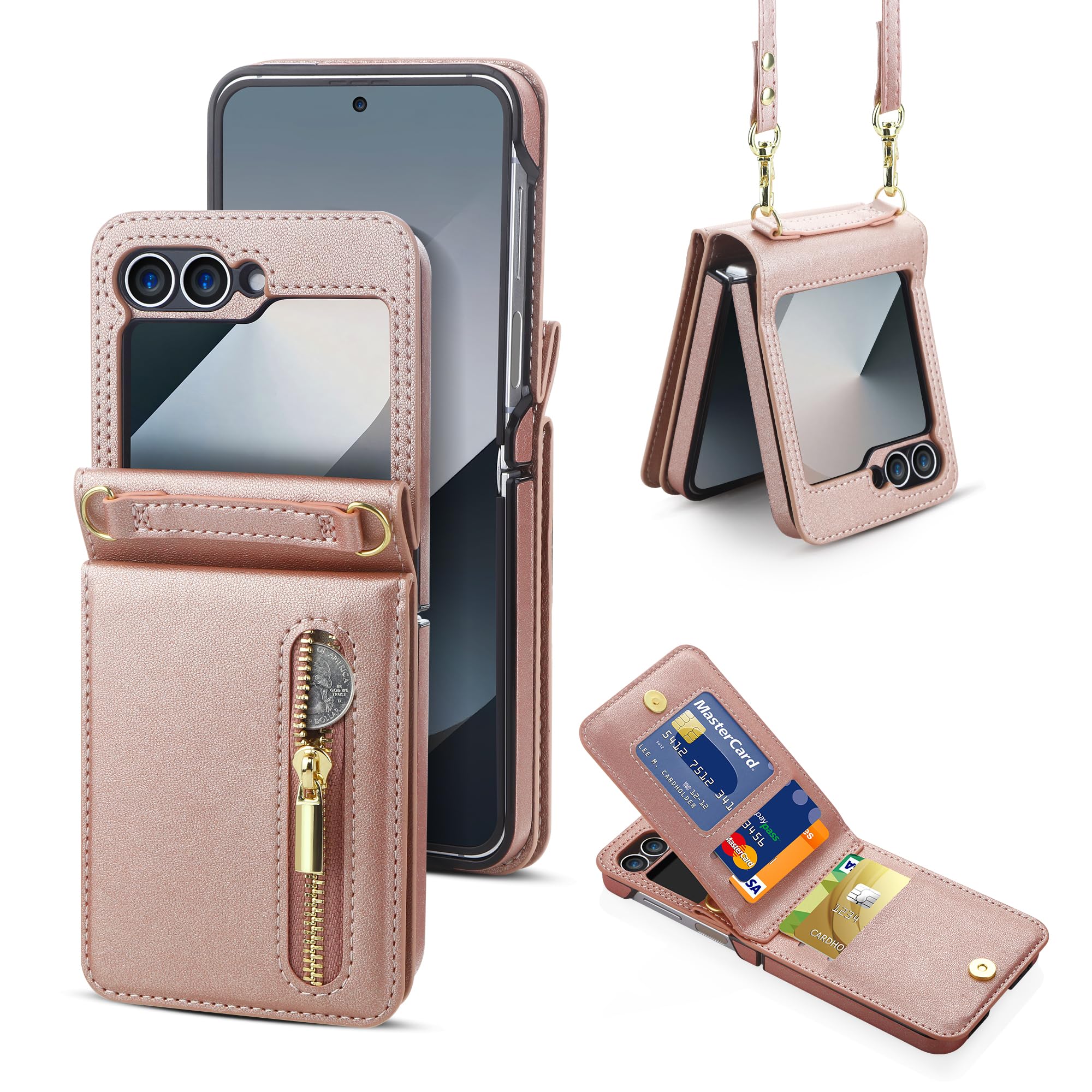 Amazon.com: HianDier for Z Flip 6 Case Wallet with Card Holder for ...