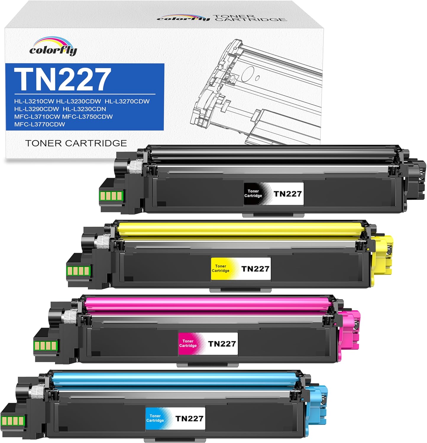 Amazon.com: Colorfly TN227 TN-227 TN223 Toner Cartridges for Brother TN ...