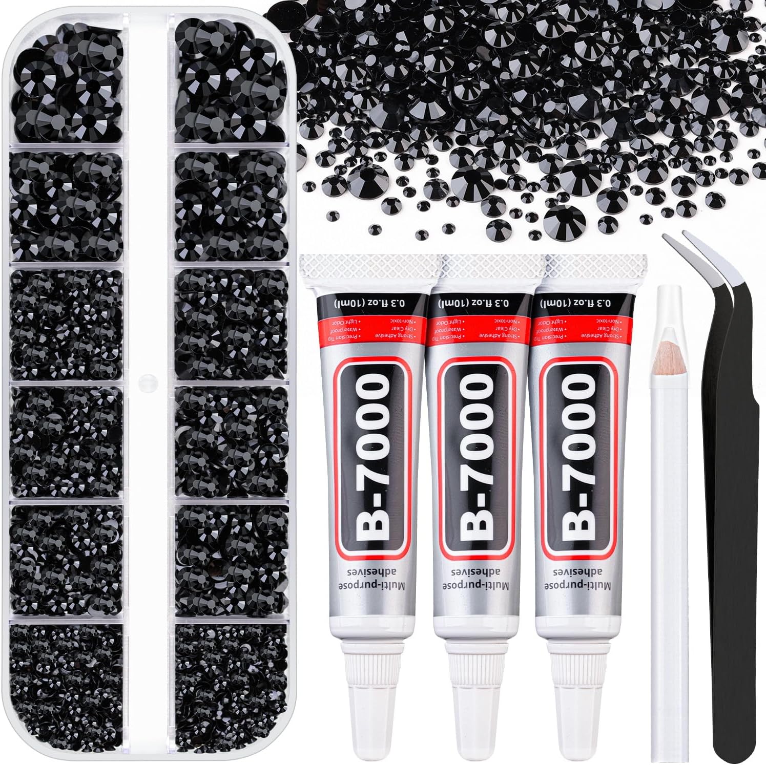 Amazon.com: Resin Rhinestones for Crafting with B7000 Jewelry Glue, 1 ...