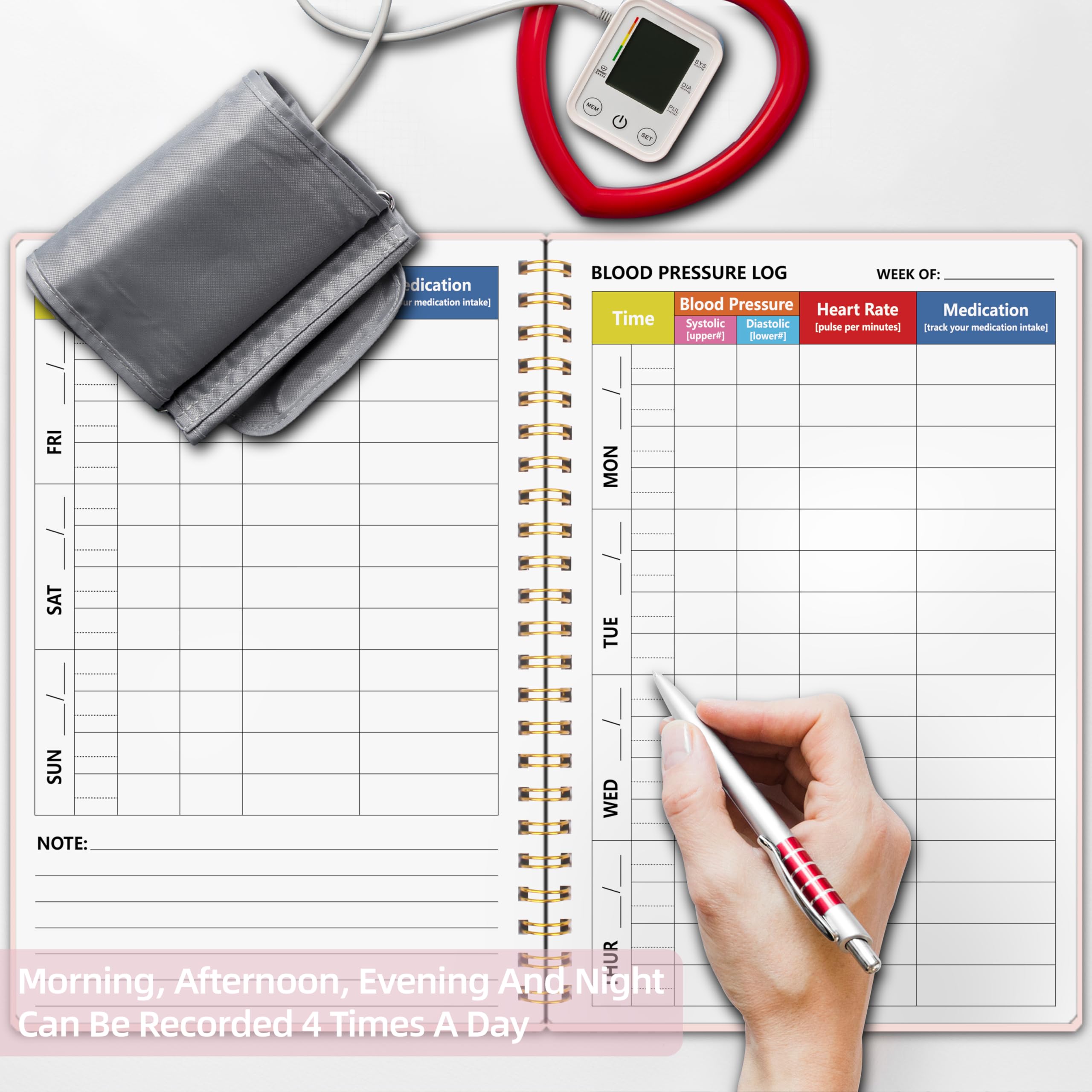 Snapklik.com : Blood Pressure Log Book - Daily Log For Tracking ...