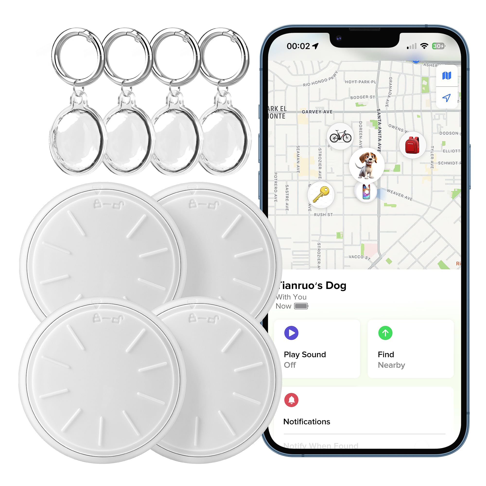 Amazon.com: Luggage Tracker Bluetooth Tracking Tags with Apple Find My ...