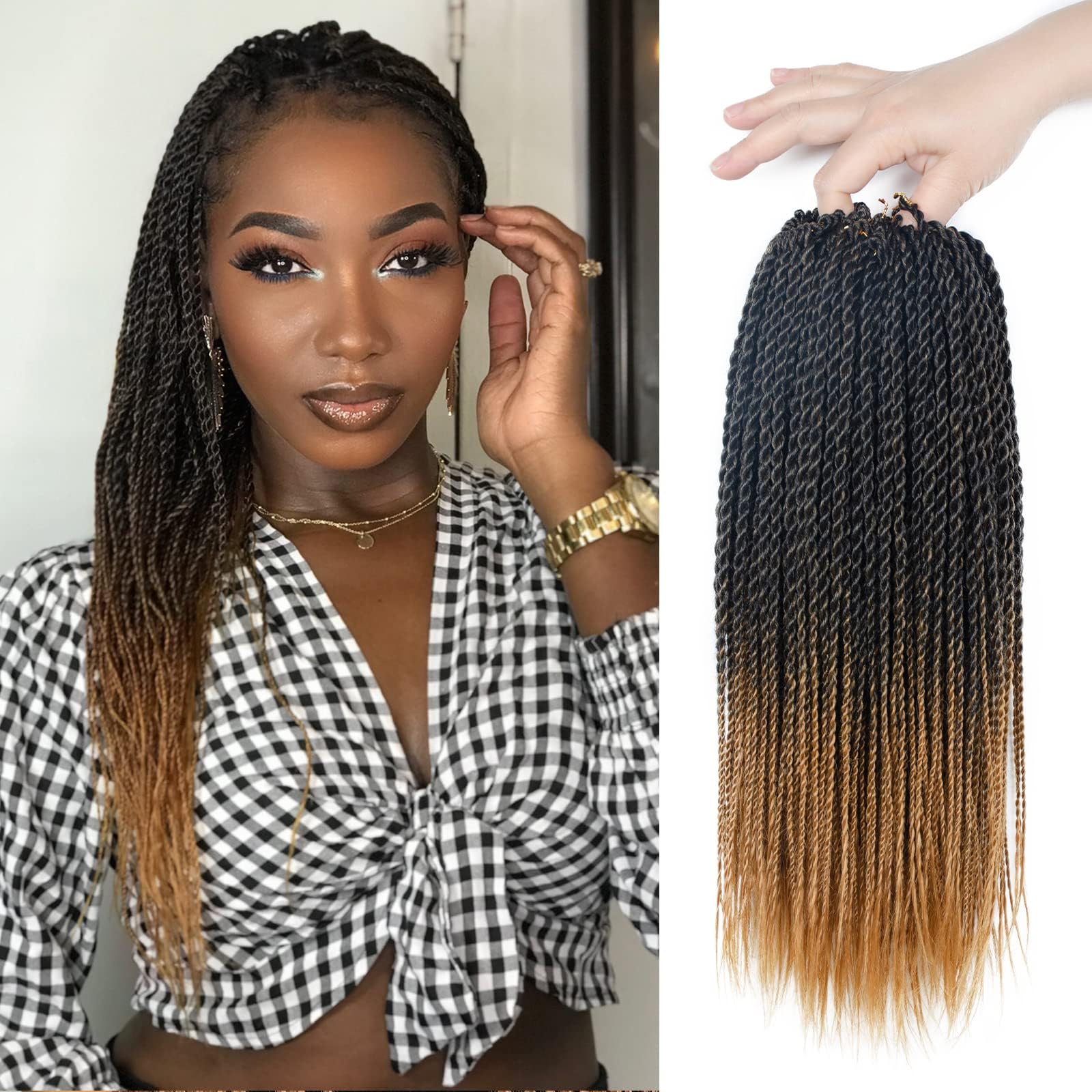 Amazon.com : Violet Wavy Senegalese Twist Crochet Hair for Black Women ...