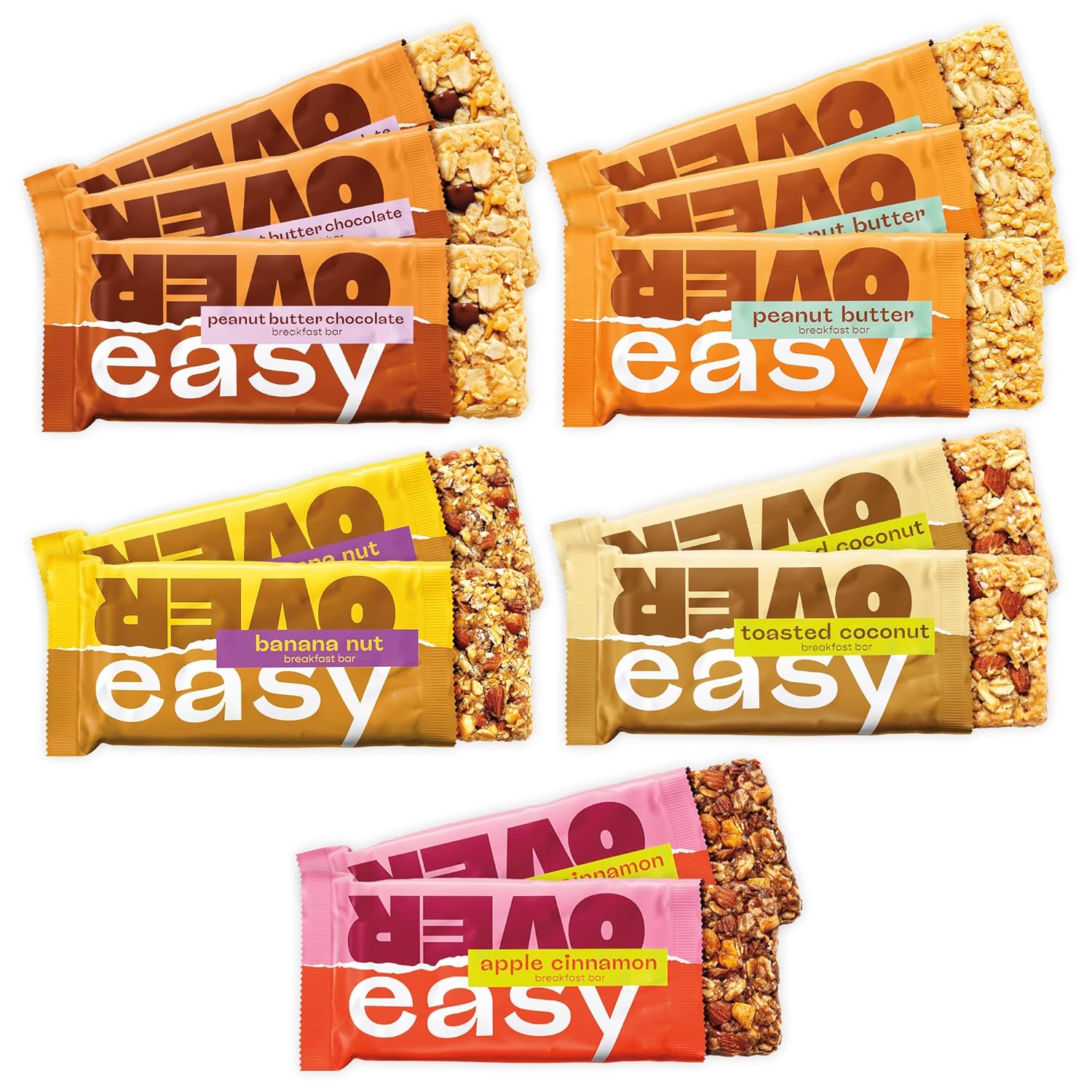 Amazon.com: OVER EASY Breakfast Bars - All Natural, Clean Ingredient ...
