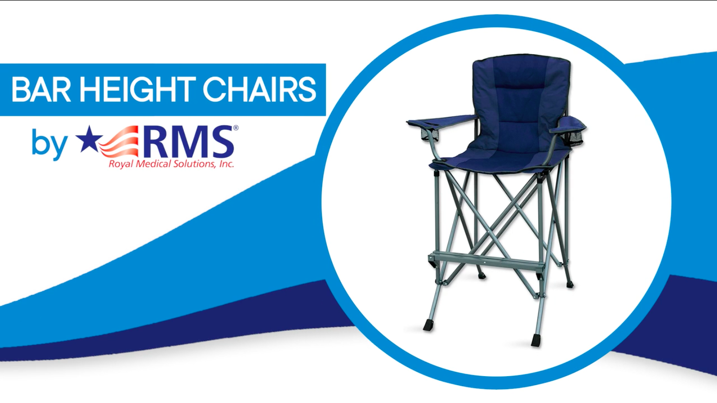 Watch RMS Extra Tall Folding Bar Height Chairs for Outdoor Sports on ...