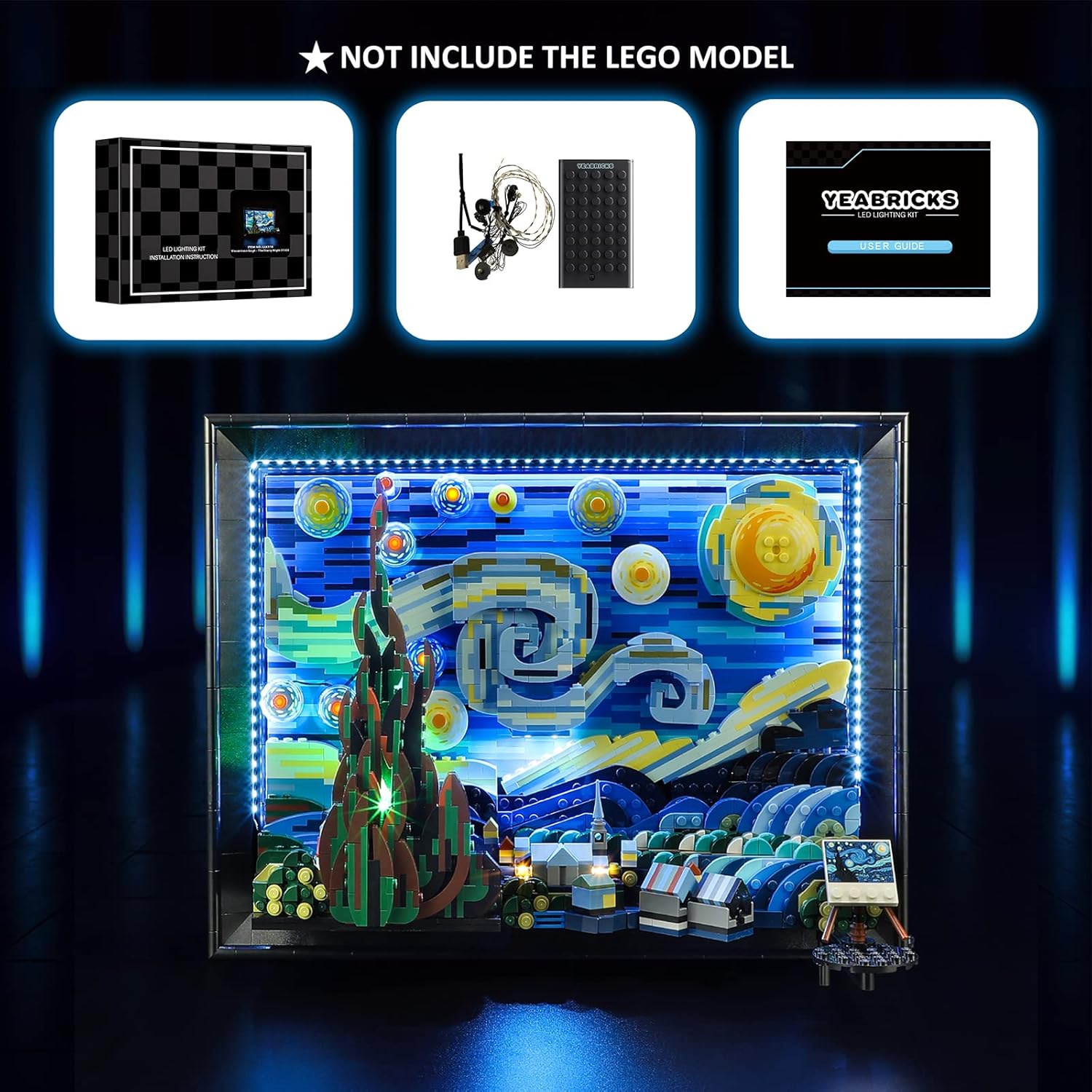 YEABRICKS Luz LED para Lego-21333 Ideas Vincent Van Gogh – Modelo de ...