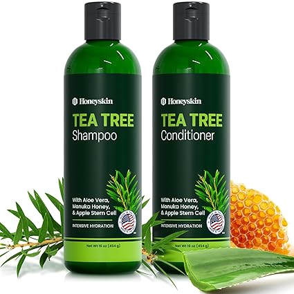 Amazon.com : Tea Tree Shampoo and Conditioner Set - Dandruff Treatment ...