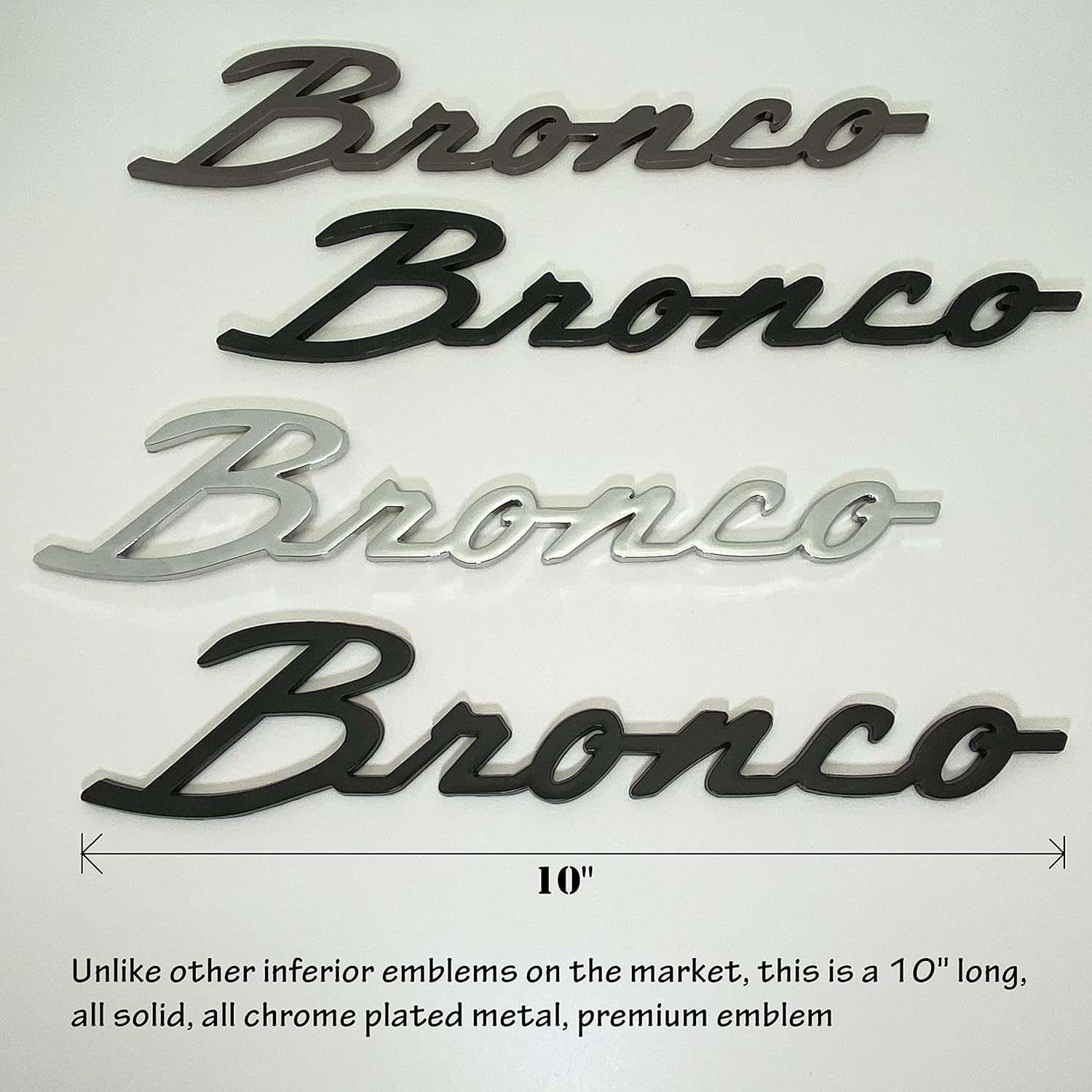 Buy LINHAO 10inch x 1.9inch Bronco Tailgate Emblem, 2 Pack Bronco ...