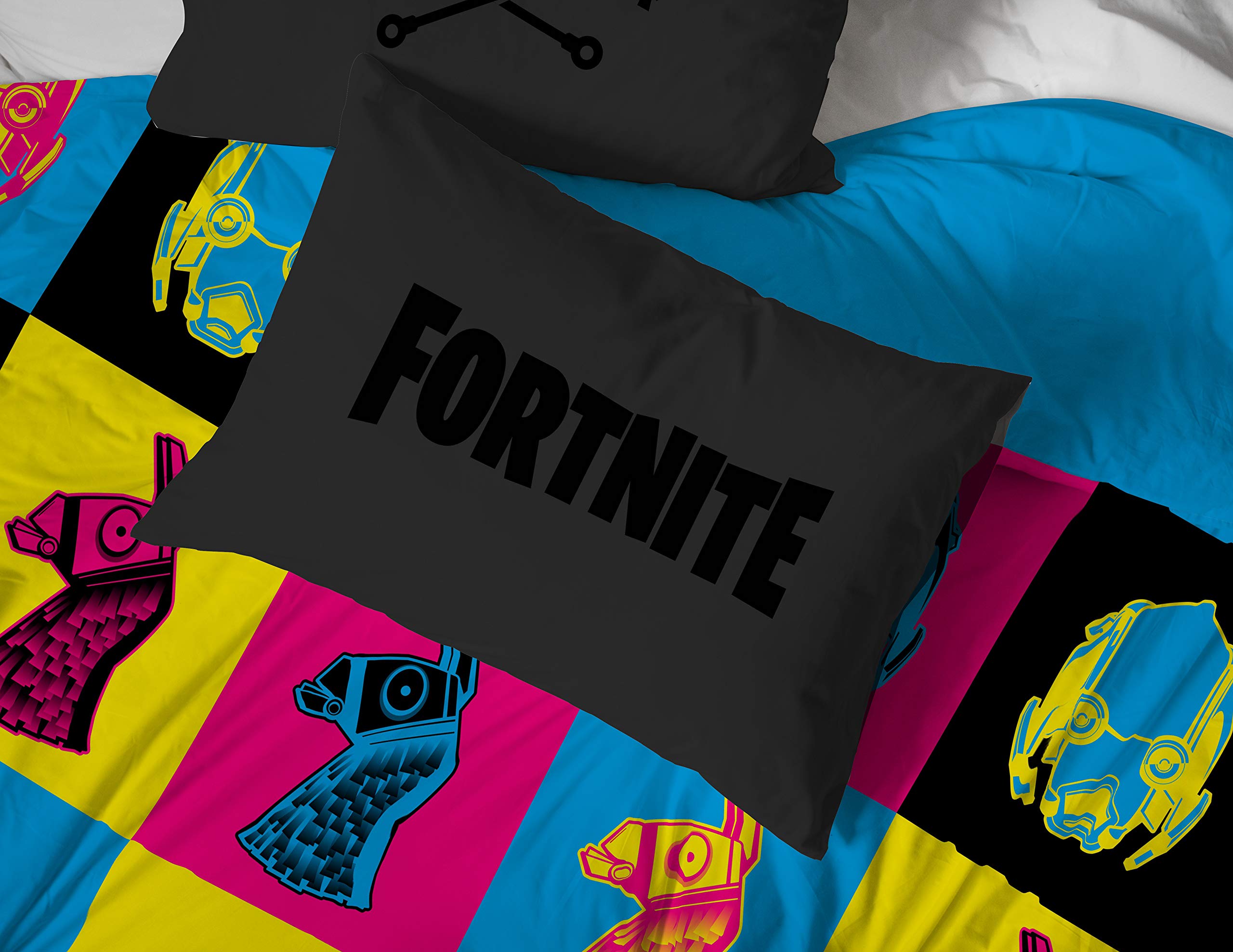 Buy Jay Franco Fortnite Neon Warhol 5 Piece Full Bed Set - Includes ...