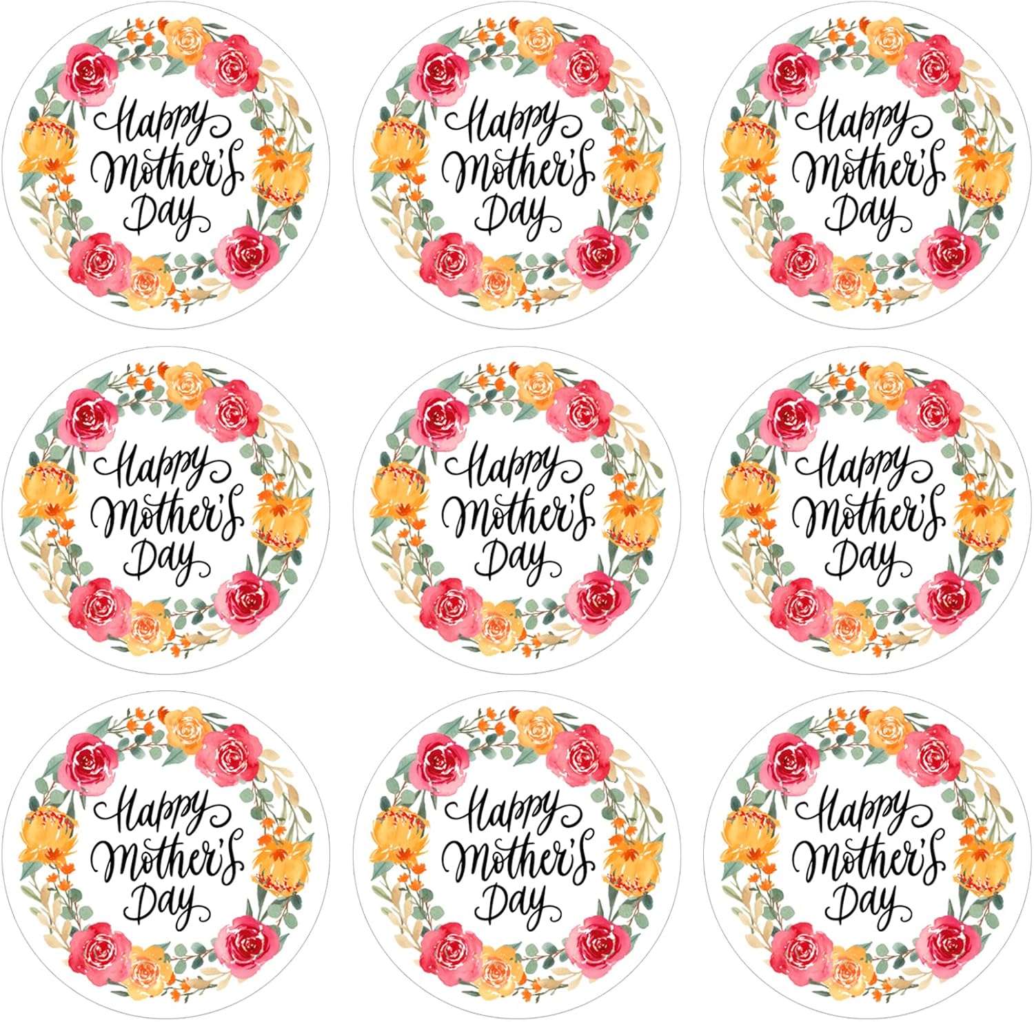 Amazon.com : WhatSign 36Pcs Happy Mothers Day Stickers Lables 1.5 ...
