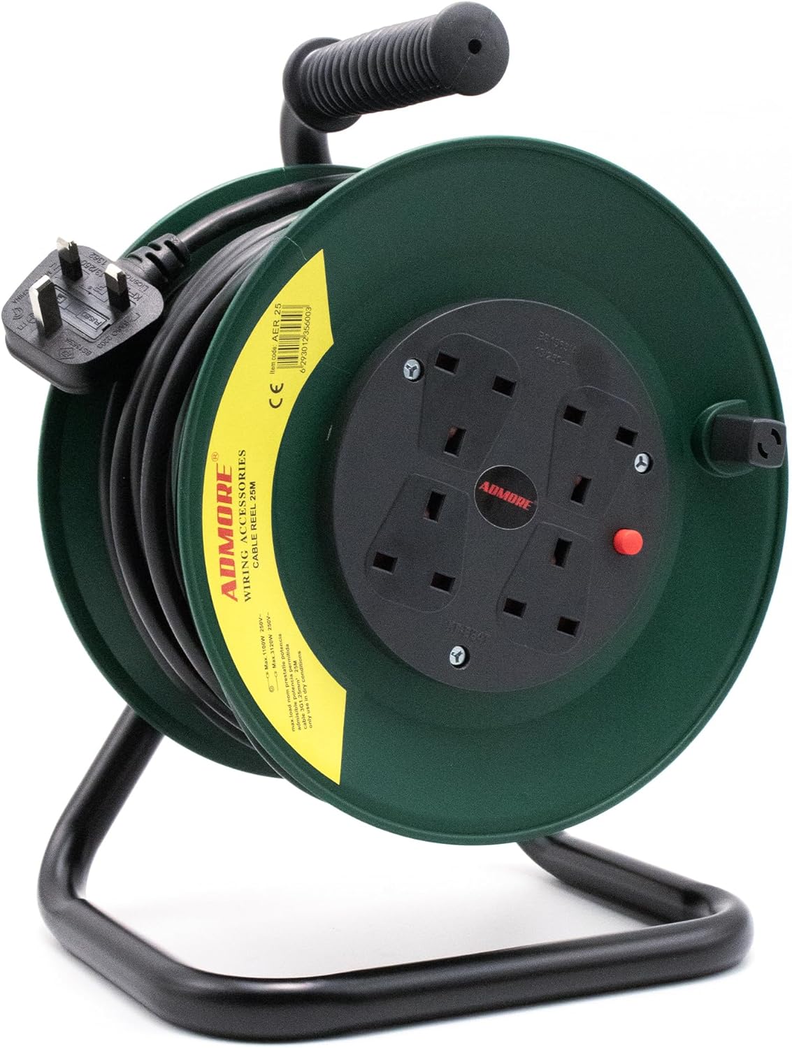 ADMORE ESMA Approved Heavy-Duty Cable Extension Reel - 13A UK Sockets ...