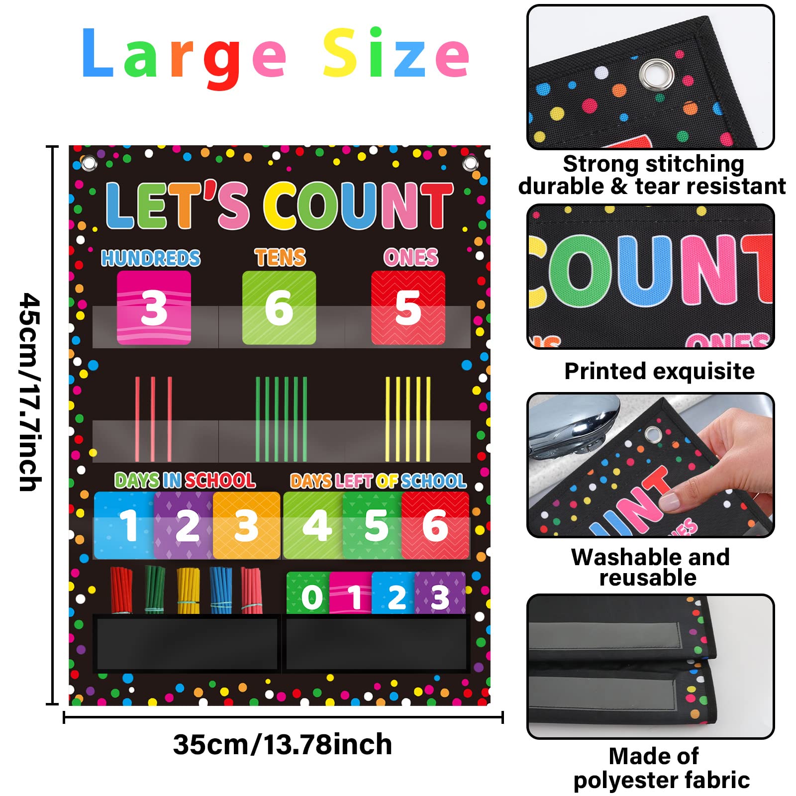 Snapklik.com : Back To School Lets Count Math Pocket Chart For ...