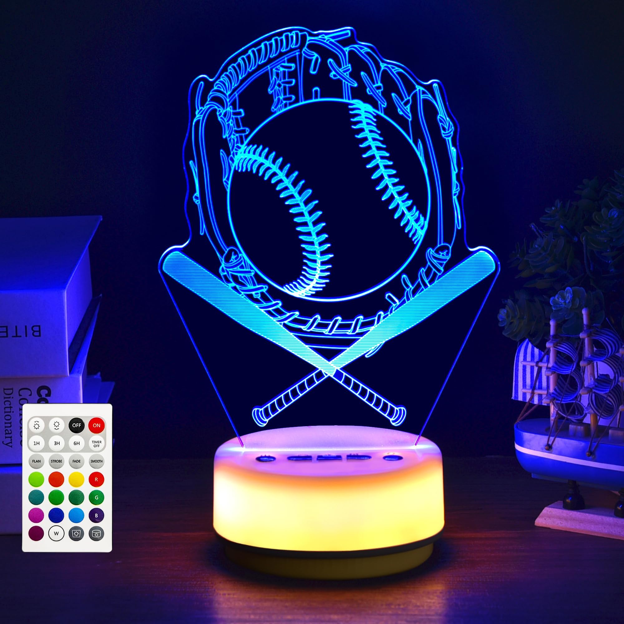 NEID Unique Custom Baseball Player LED Night Light Personalized with ...