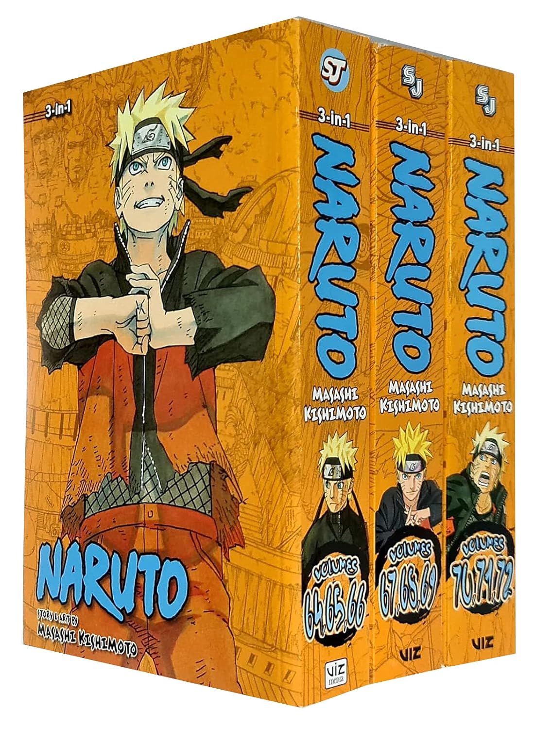 Naruto Ombnibus Series 3 Books Collection Set-3 In 1 Volumes Set Includes Vols.64-65-66-67-68-69 ...