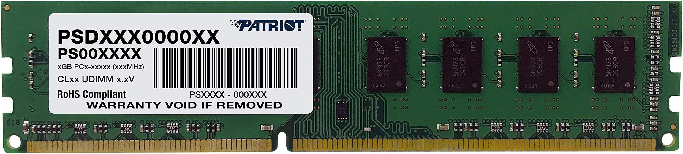 Patriot Signature DDR3 RAM 8GB (1X8GB) 1600MHz CL11 UDIMM Memoria de ...