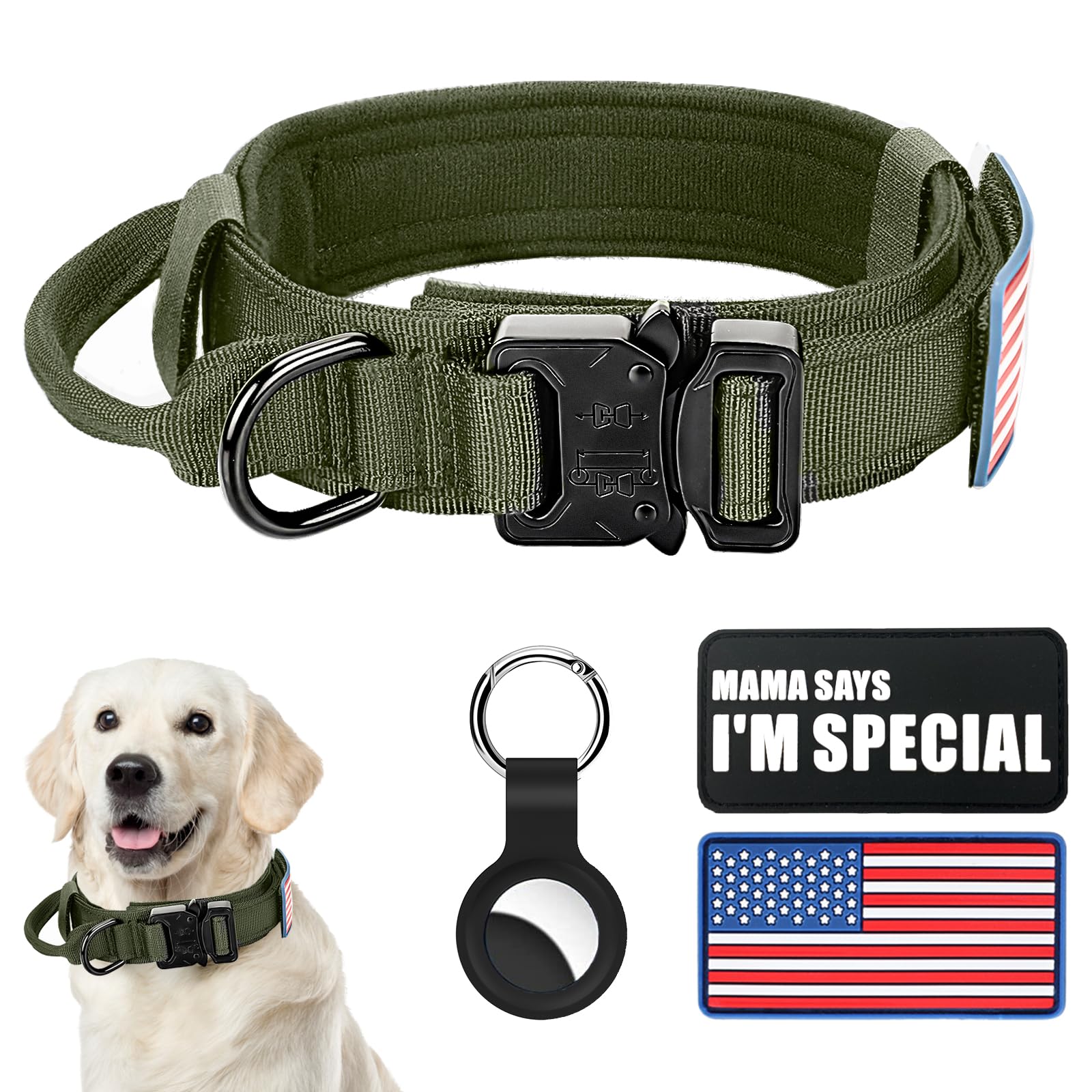 Amazon.com : Tactical Dog Collar Military Dog Collar Adjustable Nylon ...