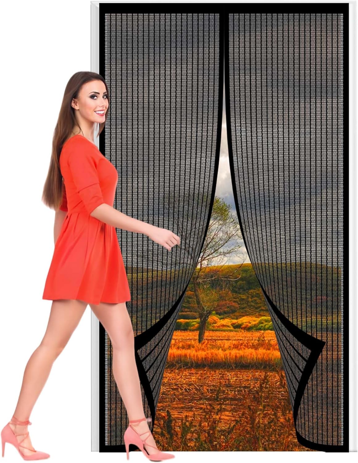 Fly Screens Doors Nets Patio 196 x 182 cm Heavy Duty Pets Proof Screen ...