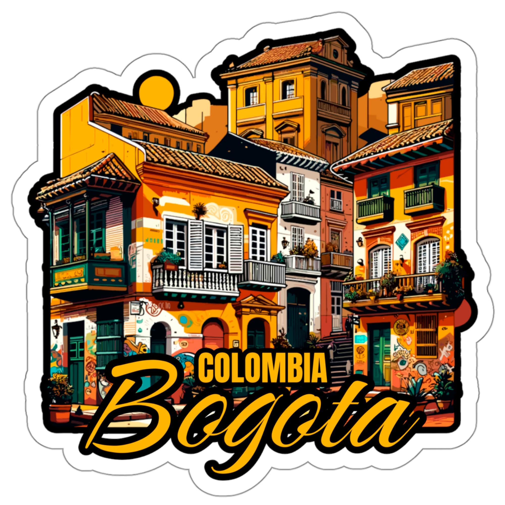 Amazon.com: Bogota Colombia Sticker Weatherproof Vintage Decal Vinyl ...