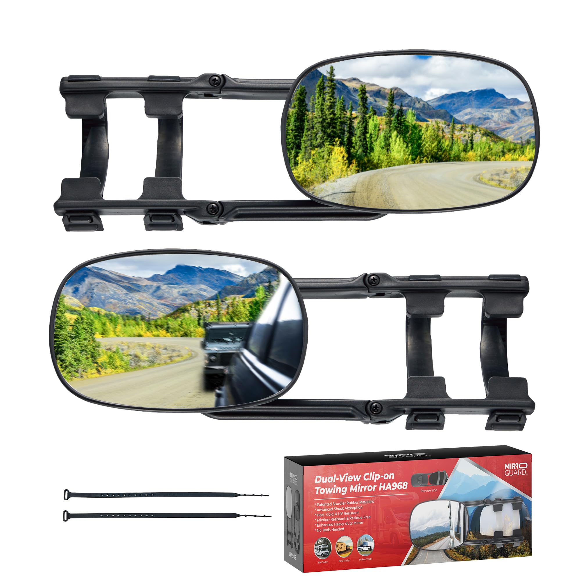 Amazon.com: MirroGuard Extended Towing Mirrors, Universal Clip-On Side ...