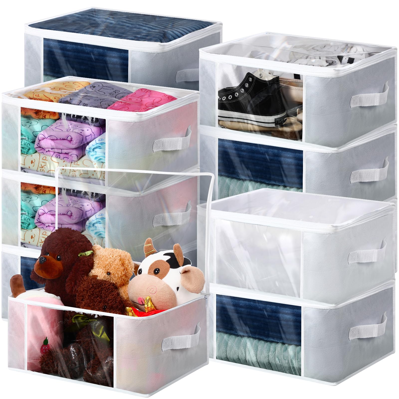 Amazon.com: Windyun 16 Pcs Clear Storage Bags Plastic Storage Bags for ...