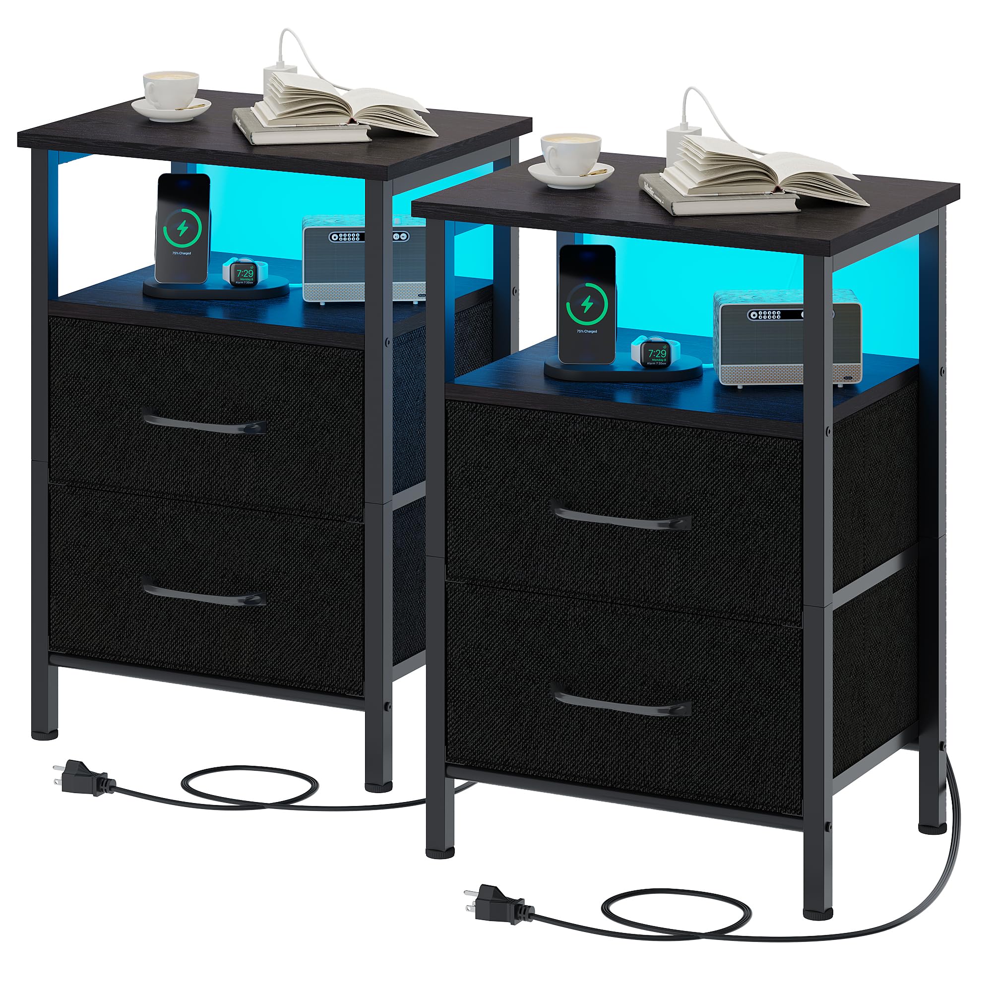 Snapklik.com : TRIFEBLE Nightstands Set Of 2, Night Stand