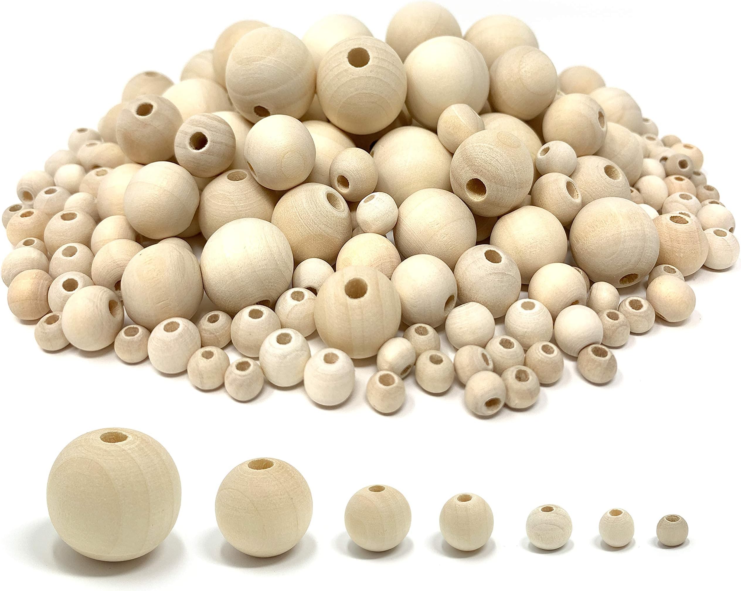 Amazon.com: 1000pcs Natural Wooden Beads, Round Wood Beads Unfinished ...
