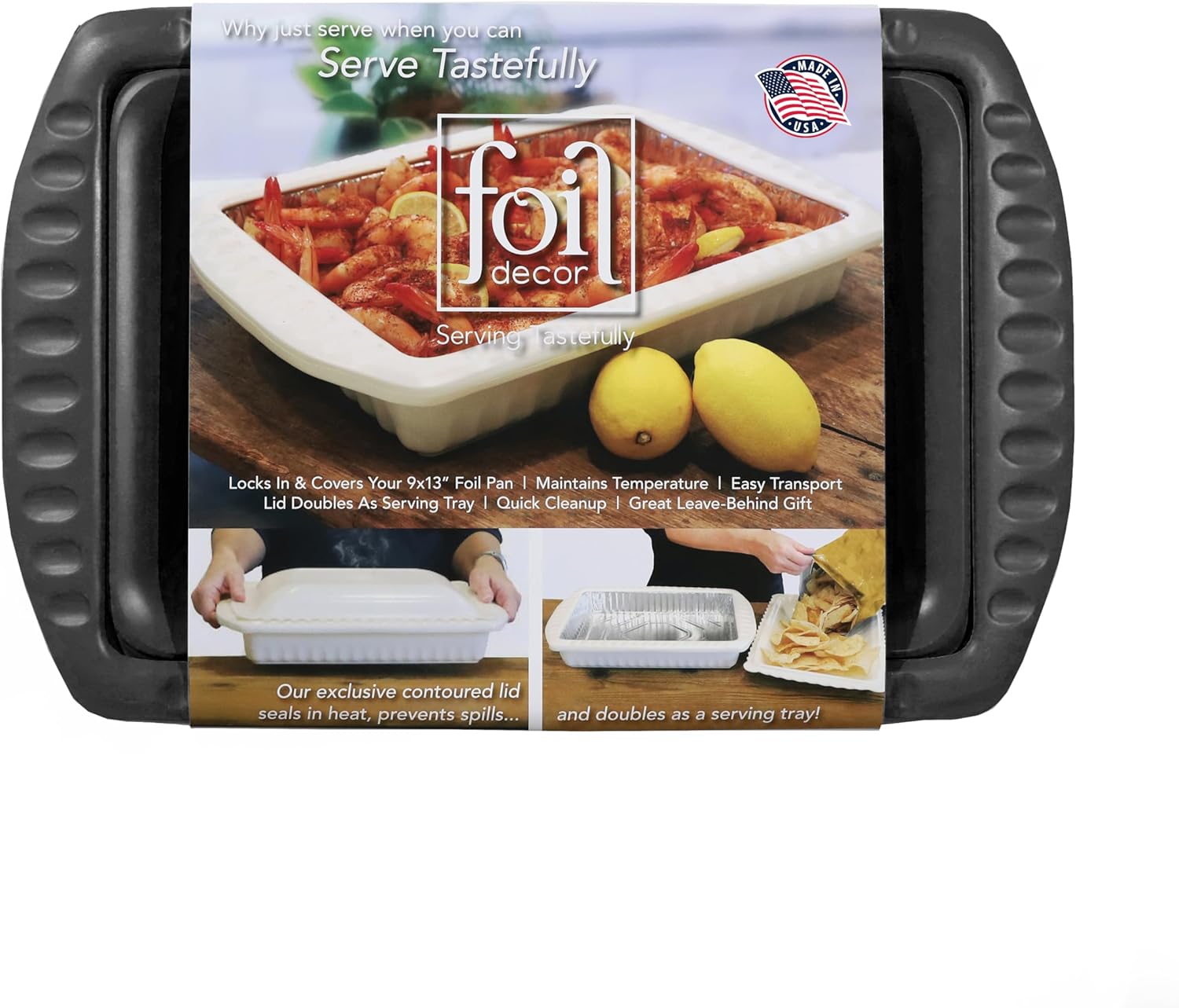 Amazon.com: Foil Decor Foil Pan Holder with Lid, 9x13x2 Foil Pan ...