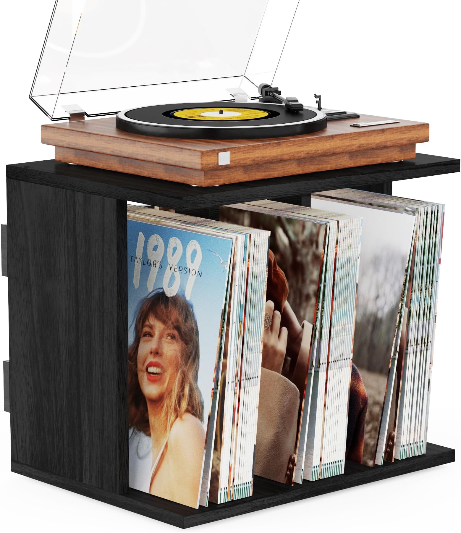 Amazon.com: EGMEHOAD 3-Tier Vinyl Record Storage, Mobile Record Holder ...
