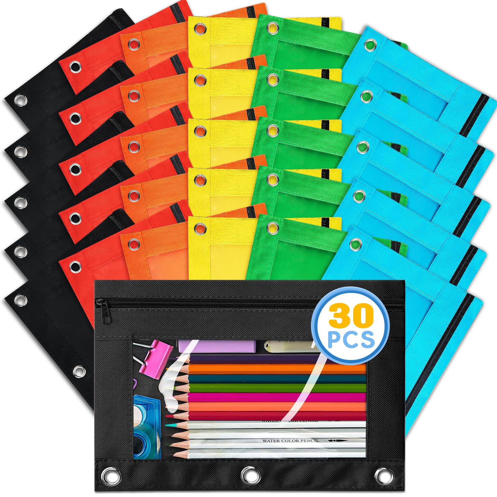 Snapklik.com : Ochido Pencil Pouch For 3 Ring Binder,Bulk,30 Pack In ...
