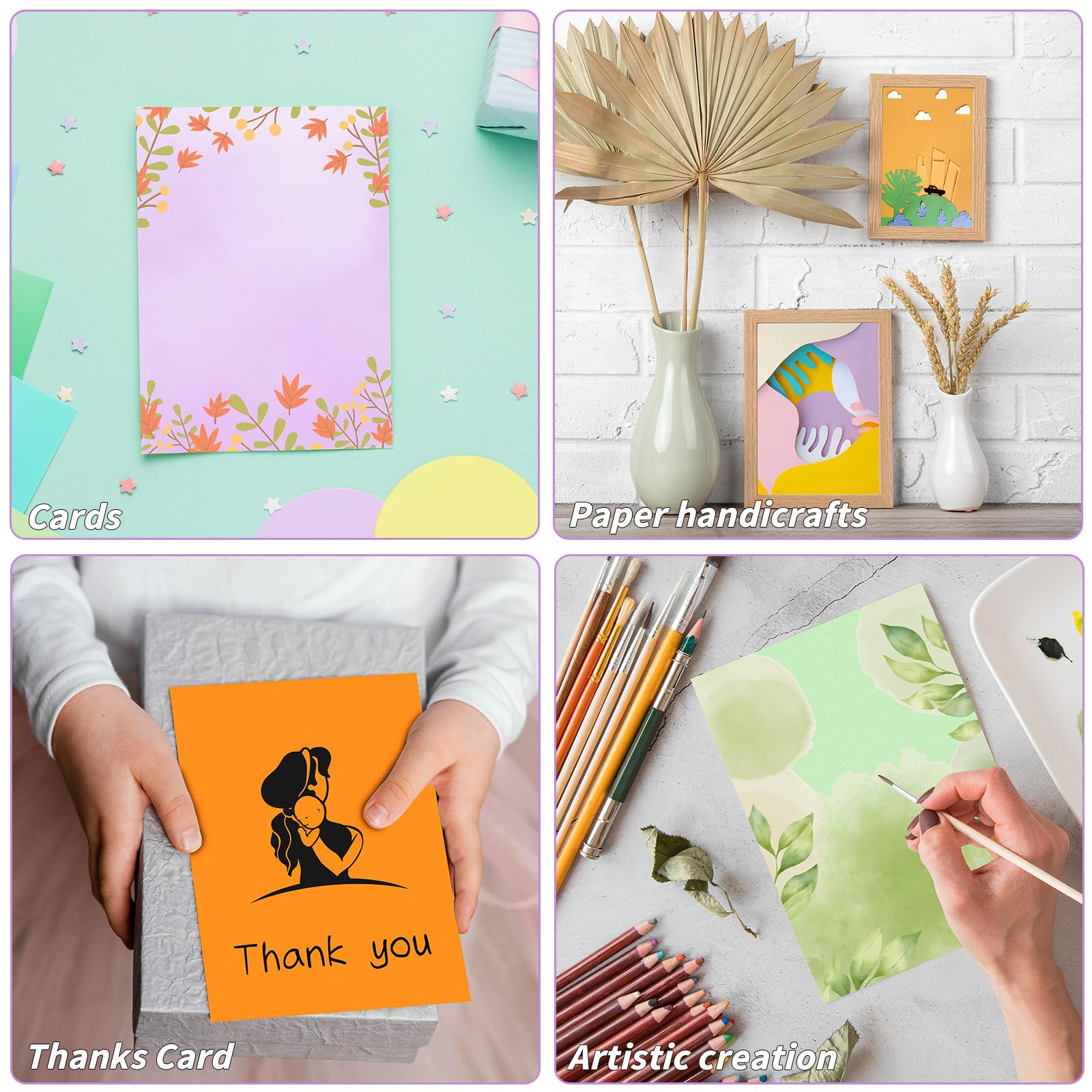 Snapklik.com : 4" X 6" Cardstock, 200 Pack Colorful Thick Paper ...