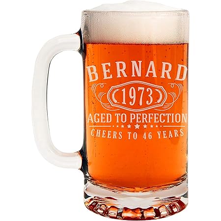 Amazon.com | Personalized Etched 16oz Glass Beer Mug for Birthday Gifts ...