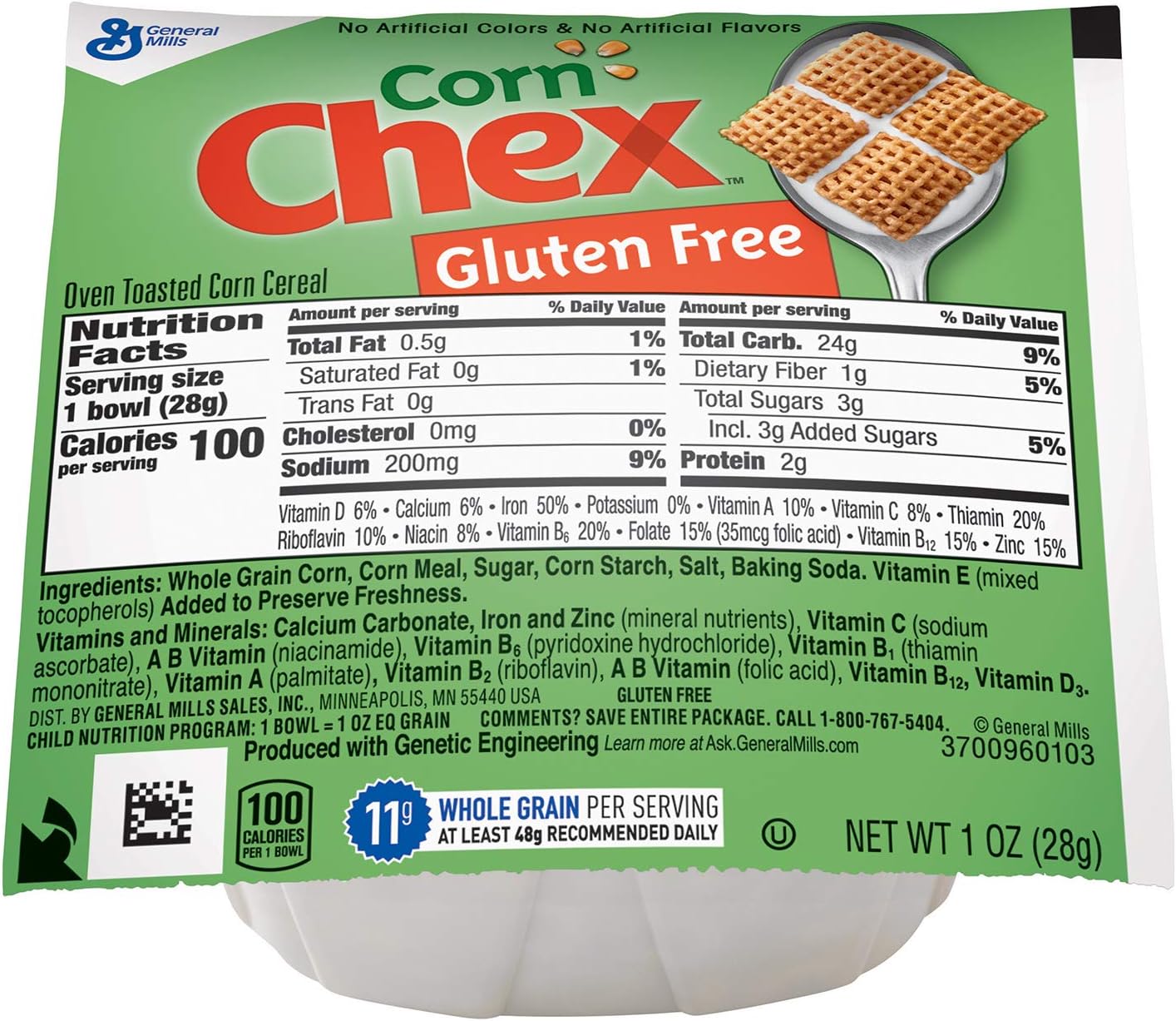 Amazon.com: Corn Chex Cereal Single Serve Bowl, Gluten Free Breakfast ...