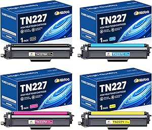 Amazon.com: Nildoa TN227 TN-227BK/C/M/Y High Yield Toner Cartridge 4 ...