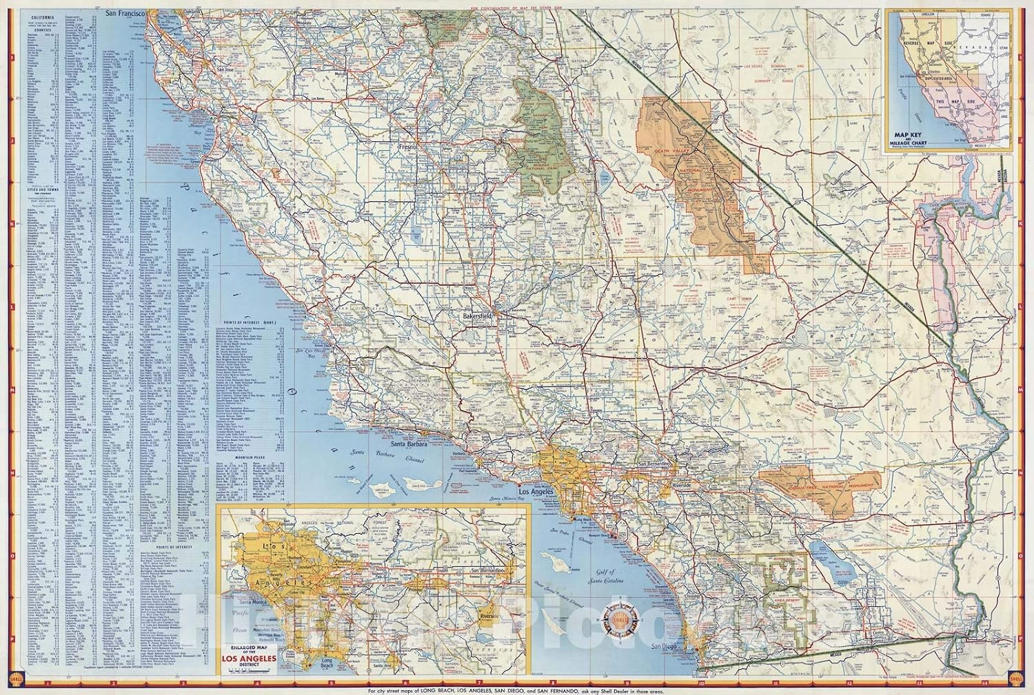 Amazon.com: Historic Map - National Atlas - 1956 Shell Highway Map of ...