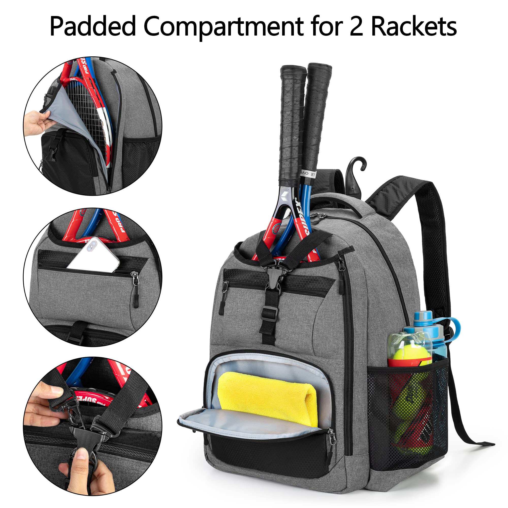 Snapklik.com : DSLEAF Tennis Bag For Men/Women To Hold 2 Rackets ...