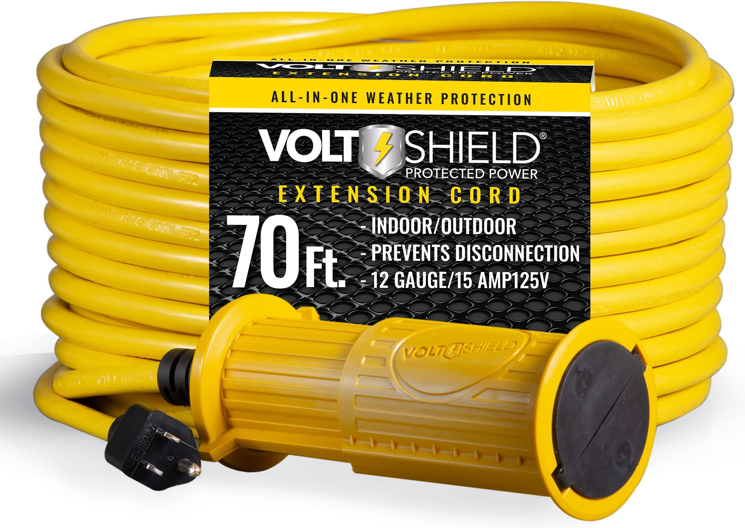 Amazon.com: VoltShield 70 ft 12/3 SJTW Heavy Duty All-In-One Weather ...