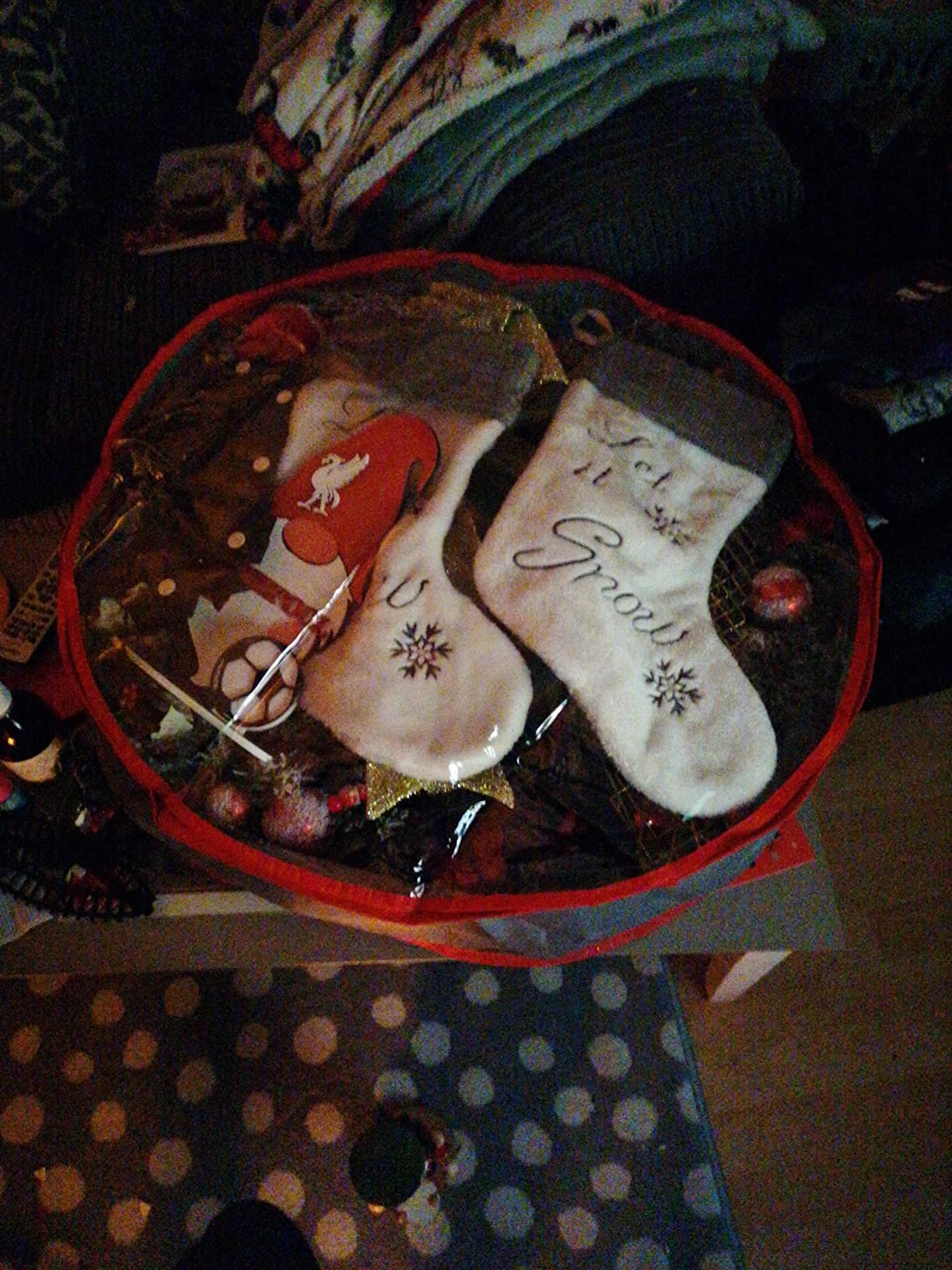 Ram® Heavy Duty GREY Christmas Xmas Wreath Storage Bag Decoration Case ...