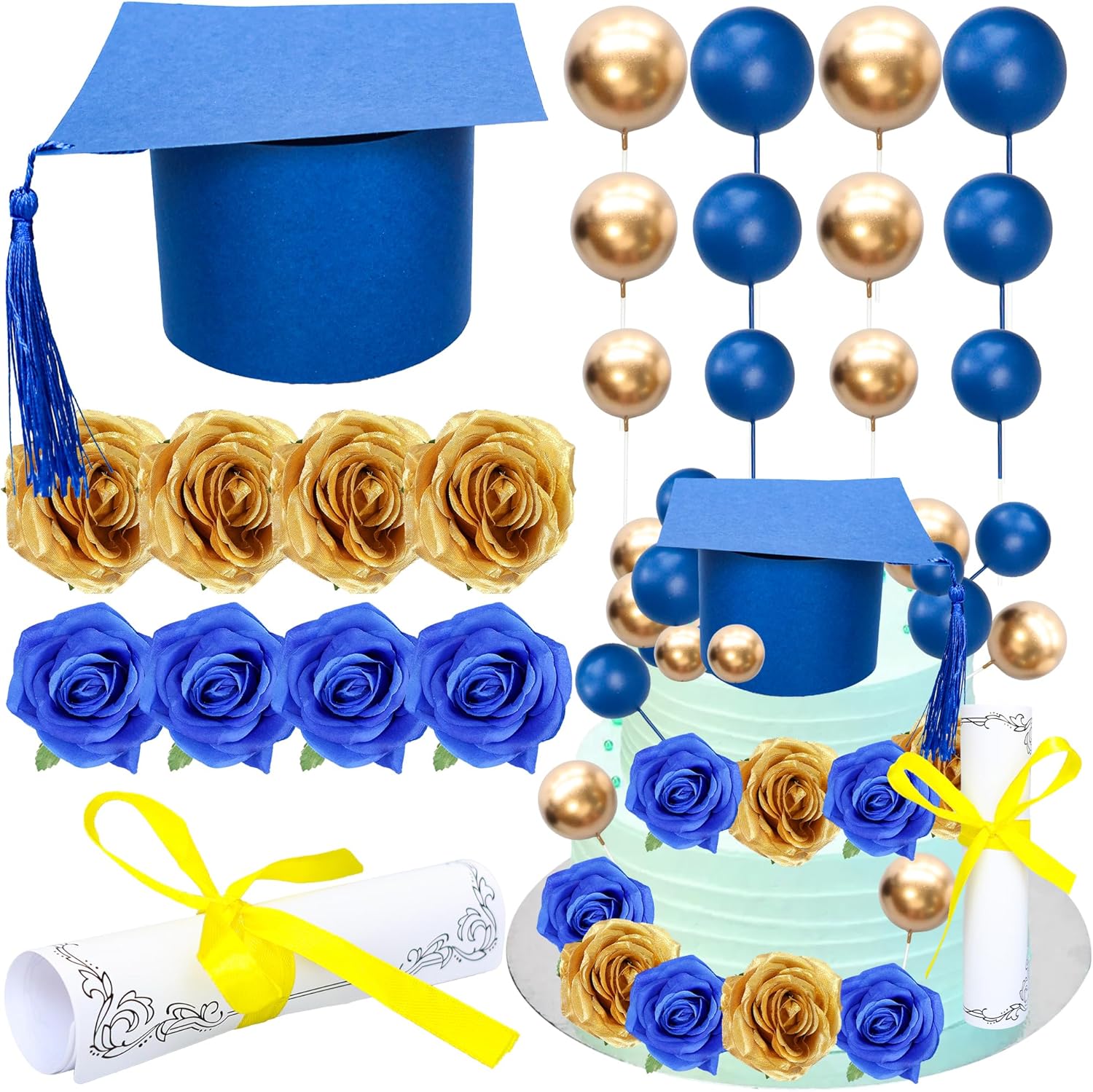 Amazon.com: Ephlyn 40 Pack 2025 Graduation Cake Toppers Class of 2025 ...