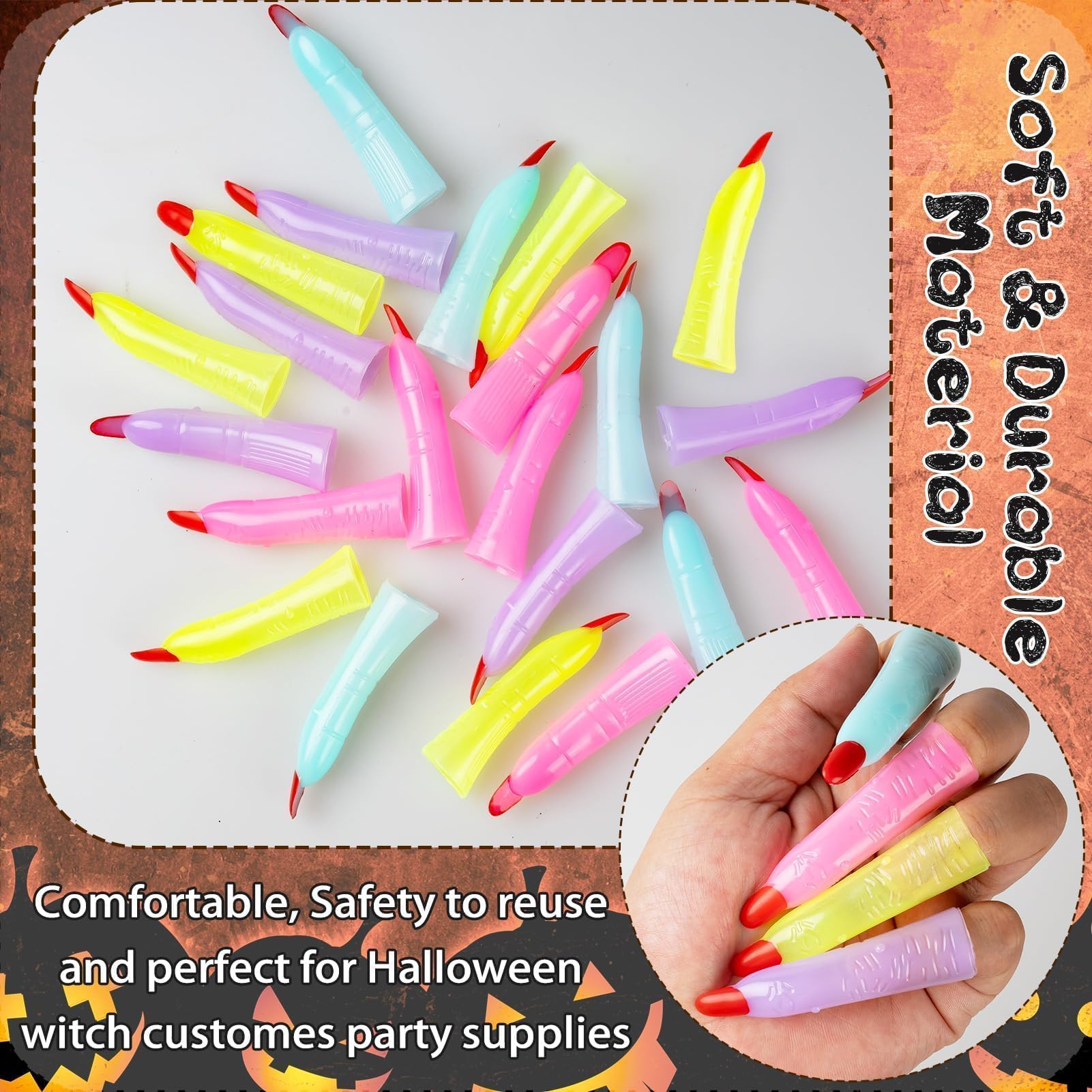 Snapklik.com : 40Pcs Witches Fingers Glow In The Dark Fake Monster ...